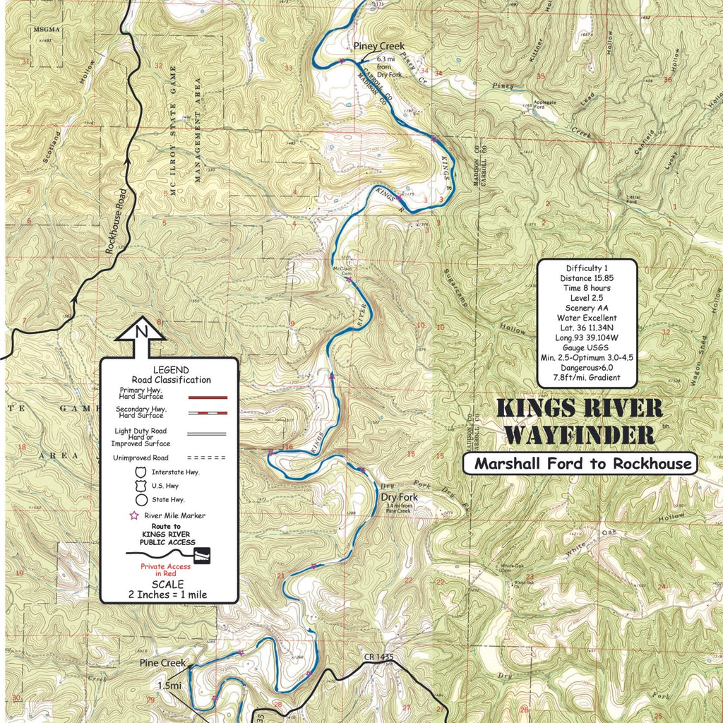 Wayfinder Maps with Grommet - Marshall Ford to Rockhouse - Waterproof ...